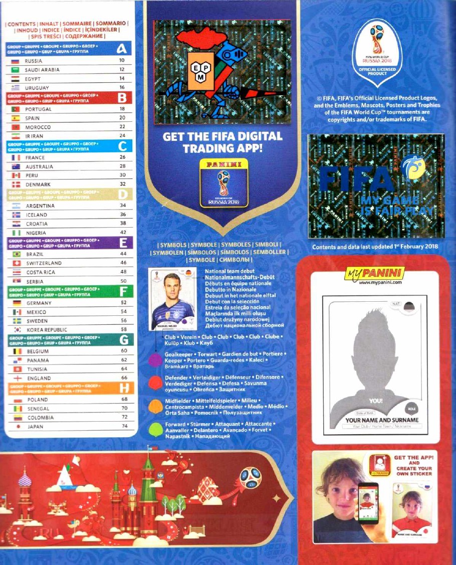 Álbum Copa Mundial de Fútbol de 2018 – Panini [Edición Alemana] | ElSaber21