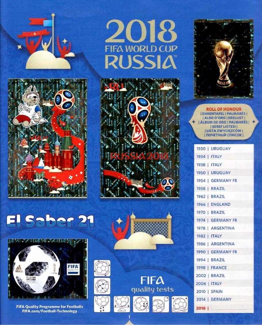 Álbum Copa Mundial de Fútbol de 2018 – Panini [Edición Alemana] | ElSaber21