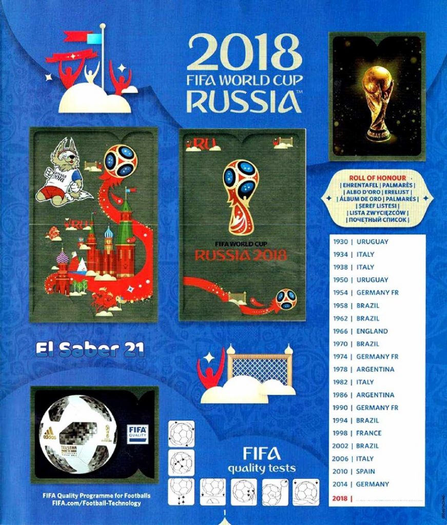 Álbum Copa Mundial de Fútbol de 2018 – Panini [Suiza – Gold Edition ...
