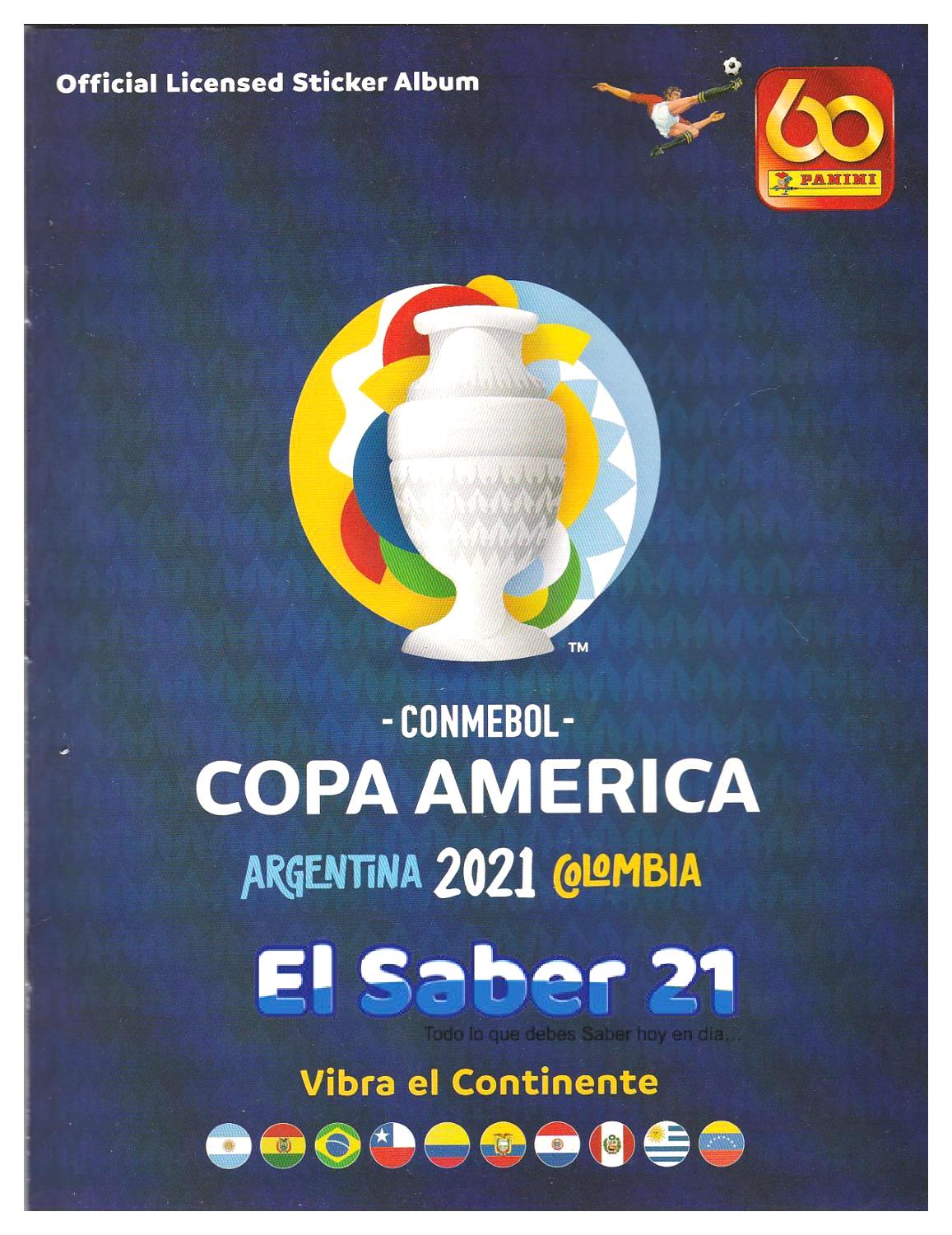 Álbum Copa América Argentina Colombia 2021 - Panini