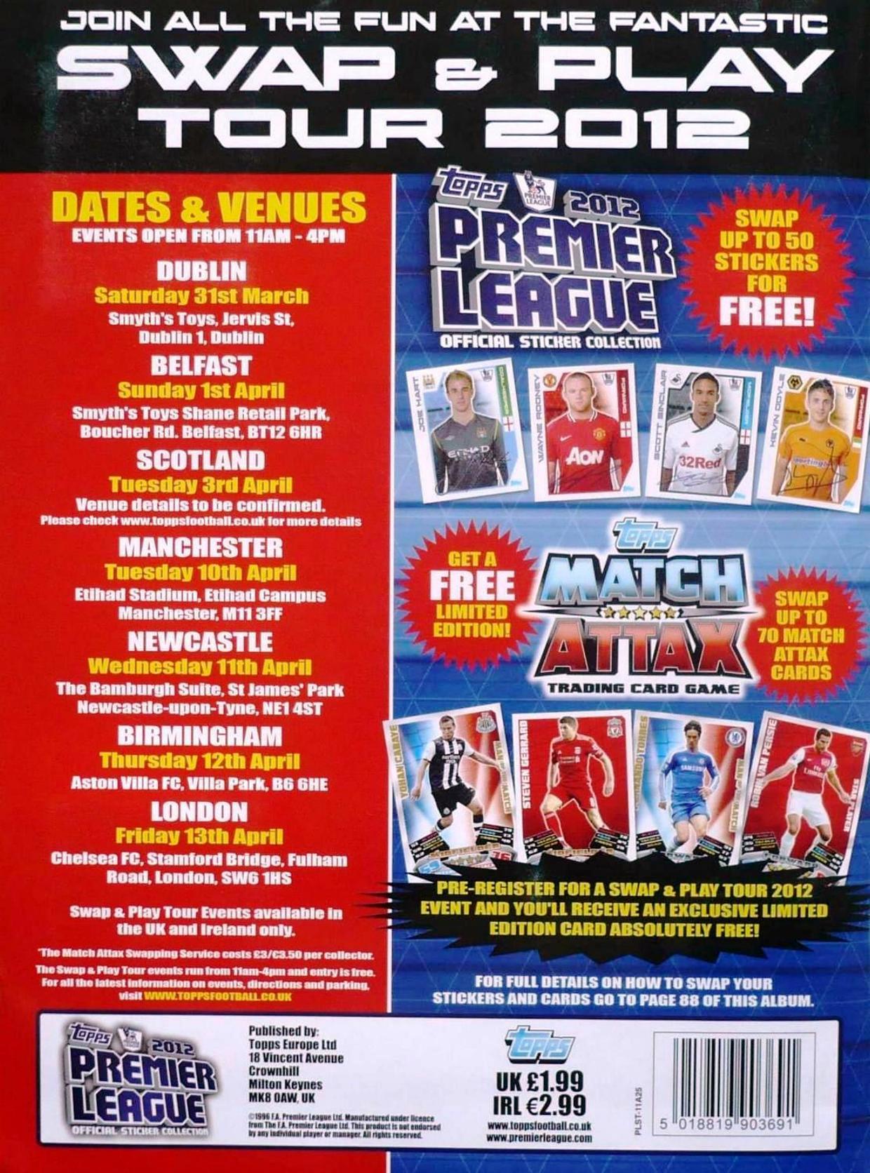 Álbum Sticker Premier League 2012 – Topps | El Saber 21